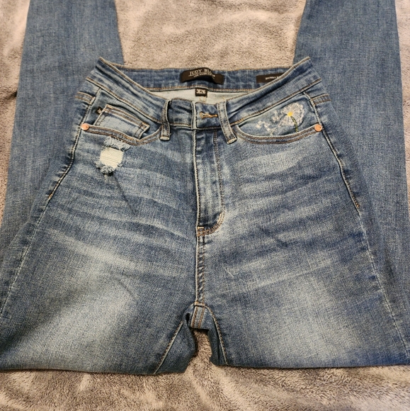 Judy Blue | Jeans | Judy Blue High Waisted Dandelion Embroidery Skinny ...